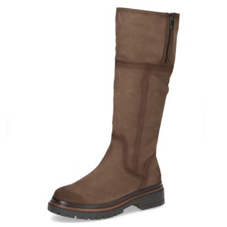 Caprice Damen Stiefel aus Leder mit Rei&szlig;verschluss, Beige (Taupe Nubuc), 38 EU