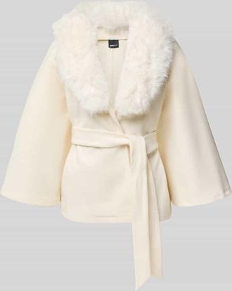 Gina Tricot Collar Cape mit Kunstpelz und Bindeg&uuml;rtel