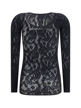 Wolford Womens Infinite Rose Net Long-Sleeve Top Black Polyamide; Elastane T-Shirts And Polos