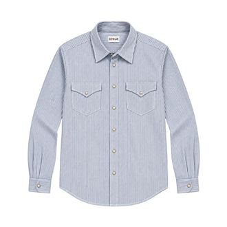 Cycle Chemise Rayan &agrave; rayures - Homme - Chemises - Bleu - Taille: M