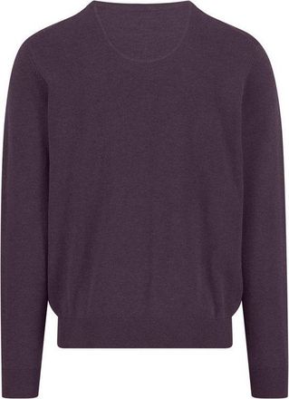 Fynch-Hatton Strickpullover lila,Basic,Baumwolle,Meliert,Rundhals,Lang,Casual Fit