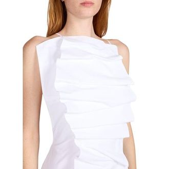 A.W.A.K.E. Robe maxi &agrave; volant en coton m&eacute;lang&eacute;