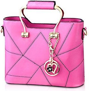 Nicole & Doris Nicole & Doris Femme Sac à Main Épaule Bandoulière Mode en Cuir PU Sacs portés Main Sacs à Main portés Main avec des Glands en Cristal Rose foncé