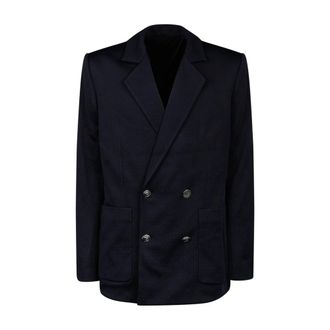 Balmain Jersey Mini Monogram Blazer - - Jackets - Herren - Blau - L