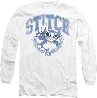 Disney Unisex Lilo and Stitch College Long Sleeve, White T-Shirt, wei&szlig;, L