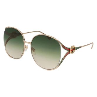 Gucci Oversized Runde Sonnenbrille - - Accessories - Damen - Gelb - 63 MM