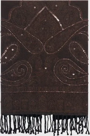 Gerard Darel Echarpe &agrave; sequins en laine - SIRINE - Marron