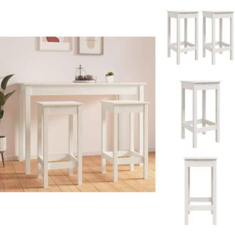 vidaXL Vidaxl - Barst&uuml;hle 2 Stk. Wei&szlig; 40x40x78 cm Massivholz Kiefer - Holzbarst&uuml;hle - K&uuml;chenst&uuml;hle - Esszimmerst&uuml;hle - Kiefernholzm&ouml;bel - Wei&szlig;e M&ouml;bel