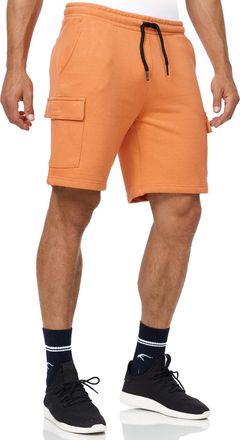 Indicode Herren Dannie Cargo Sweatshorts mit Kordelzug | Herrenshort Sport Trainingshose Flamingo, XXL
