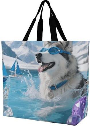 Generic Majest&eacute; De La Piscine De LAlaska Sac Fourre-Tout D&eacute;contract&eacute; Sacs De Courses R&eacute;utilisable Sac A Main Femmes Pour Voyage Gym Quotidienne
