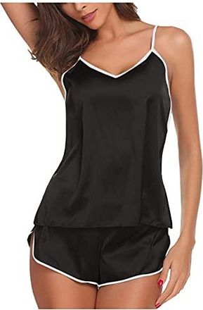 Generic Ensemble Lingerie Femme Lace Satin Soutien-Gorge Rembourr&eacute; Confortable Push Up Soft Hipster &Eacute;lastique Chemise Culottes Coupe Normale pour Saint Valent