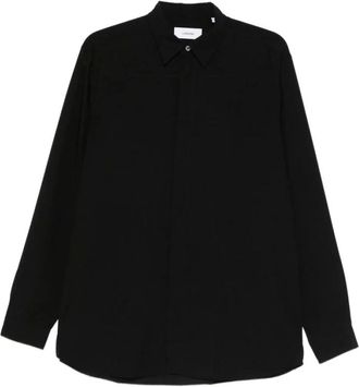Lardini Homme, Chemises, Noir, Taille: XL Chemise &agrave; Manches Longues avec Col Pointe