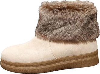 Generic Bottes dhiver pour femme - Bottes de neige pelucheuses pour femme - Courtes en cuir synthétique - Doublure en fourrure chaude - Imperméables - Chaussu