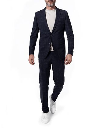 CG - Club of Gents Herren Anzug blau Schurwolle