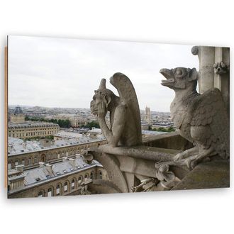 Feeby Wandbild Gargoyle Modern Deko Kunst Bilder Architektur Grau 60x40 cm