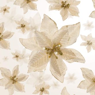 WILLBOND 48 Stück Weihnachten Glitzer Weihnachtsstern Künstlicher Glitzer Weihnachtsstern Weihnachtsbaum Blumen Ornamente Hochzeit Party Dekoration, 4 Größen, 