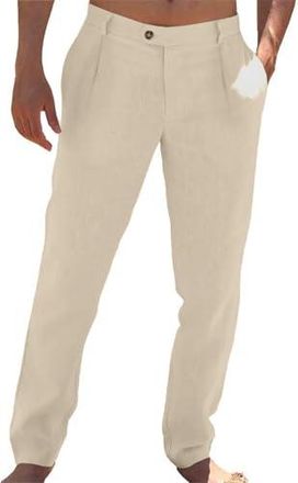 Generic Pantalon de sport long pour homme - &Eacute;t&eacute; fin - Pantalon de loisirs pour homme - Couleur unie - Pantalon long ample - Pantalon de jogging tendance - Cou