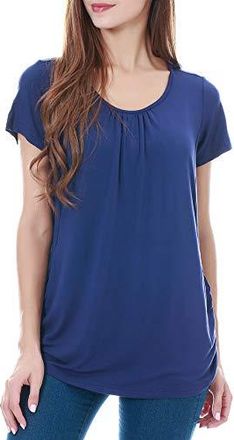 Smallshow T-Shirt dallaitement de Maternité à Manches Courtes pour Femmes Rayonne Veste dallaitement Navy XX-Large