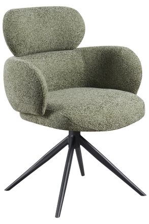 Novel Armlehnstuhl, Hellgr&uuml;n, Metall, Textil, Drehkreuz, 64x88x62 cm, Sitzfl&auml;che 360&deg; drehbar, Esszimmer, St&uuml;hle, Esszimmerst&uuml;hle, Armlehnenst&uuml;hle