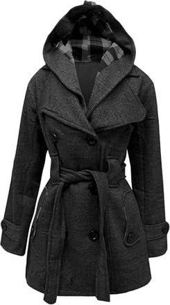 MyMixTrendz Veste à Capuche en Polaire Chaude pour Femme avec Manteau à la Taille et Tailles Plus 8-20 (XXXXL (UK 20 EU 48 US 16), Charcoal)