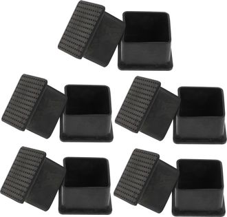 DOITOOL 10 Stück PVC Softgummi Stuhlbeinschoner Quadratisch rutschfest Möbel Schutzkappen für Tisch Stuhl Regal Einfaches Aufstecken für Bodenschutz