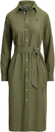 Polo Ralph Lauren Femme, Robes, Vert, Taille: 36 FR Pony Belted Shirt Dress