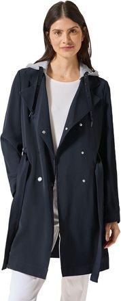 Cecil Damen B101210 Trenchcoat mit Kapuze, Dark Navy Blue, XXL