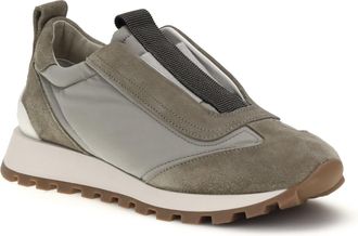 Brunello Cucinelli Precious Nickel-Free Jewel Detail Sneaker - Beige