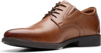 Clarks Whiddon Plain, Plat Oxford Homme, Tan Foncé, 44.5 EU Wide