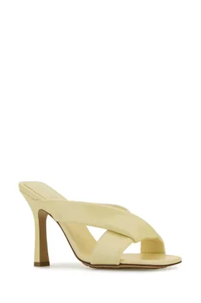Bottega Veneta Womens Riva Mule Yellow Calf Sandal