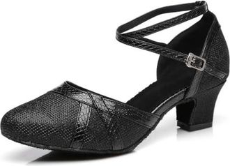 Minitoo Femme Chaussures Danse Latine Bout Ferm&eacute; Briller Fete Soiree Prom Escarpins L322 Noir EU 38