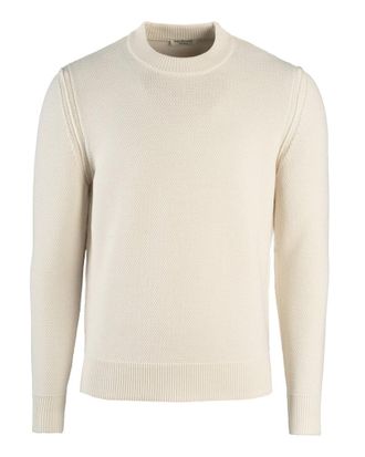 Phil Petter Pullover aus Merinowolle in Perlstrick mit Rippb&uuml;ndchen in