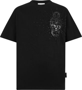 Philipp Plein Round Neck T-Shirt Skull Stones