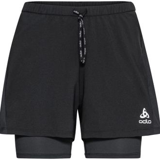 Odlo Laufhose Damen Kurz Essential 3 Inch I Laufshort 2 in 1 I Sporthose