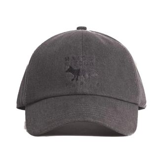 Maison Kitsun&eacute; Casquette Profile Fox - Homme - Accessoires - Noir - Taille: ONE Size