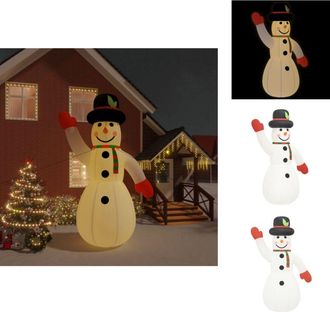 vidaXL Aufblasbarer Schneemann mit LEDs 455 cm - Weihnachtsdekoration - Aufblasbares Objekt - Winterdekoration - Schneegest&ouml;ber - Lichterkette