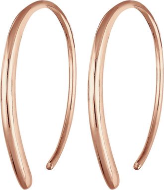 Elli Creolen Silber 925 Rosé Vergoldet 18K Damen Ohrringe für Frauen Kreolen Offen Oval Durchmesser 15-23mm Hoops 0304941118