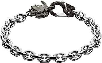 Diesel Bracelet homme en acier inoxydable 2 tons avec fermoir mousqueton