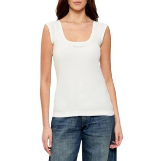 Pinko Ripp-Top aus Baumwolle - - Tops - Damen - Wei&szlig; - L