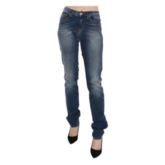 Fiorucci Vintage Blue Slim Mid-Waist Jeans - - Jeans - Damen - Blau - W32