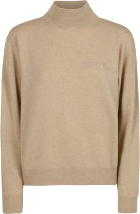 PESERICO Femme, Pulls, Beige, Taille: 42 FR Pull en Laine, Soie et Cachemire