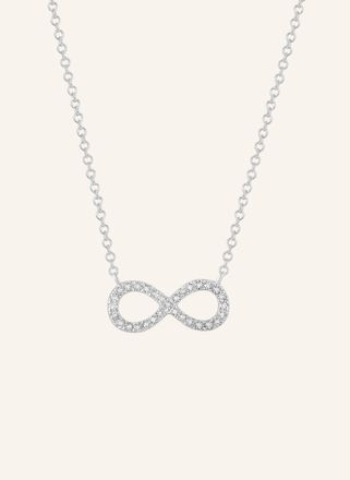 Leaf Halskette Infinity Aus 18 Karat Wei&szlig;gold Mit Diamanten silber