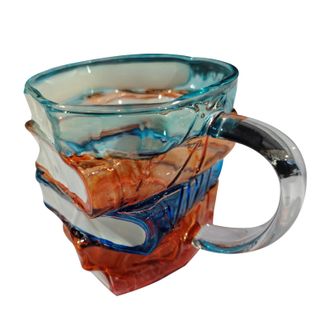 Generico TazadeGlas f&uuml;r Buchliebhaber, handbemaltes, splitterfest, dekorativer Beh&auml;lter f&uuml;r Getr&auml;nke, TazadeKaffee, Tee, hei&szlig;e Schokolade, f&uuml;r den Schreibtisch