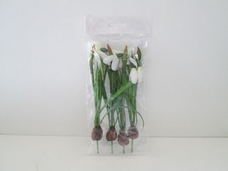 DPI K&uuml;nstliche Schneegl&ouml;ckchen Dekostecker, 22 cm, 4er Set im Polybeutel