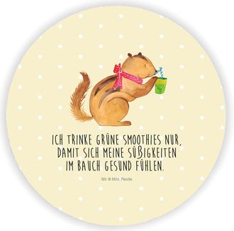 Mr. & Mrs. Panda Kühlschrankmagnet Eichhörnchen Smoothie - Geschenk, Magnete, kühlschrankmagnete, rundmagnet, Streifenhörnchen, Abnehmen, Lustige Sprüche, Diät, Green 