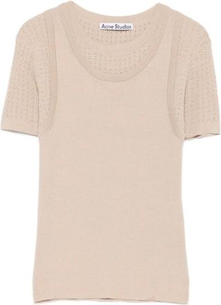 Acne Studios Femme, Pulls, Beige, Taille: 38 FR Layered Knit Top Aek