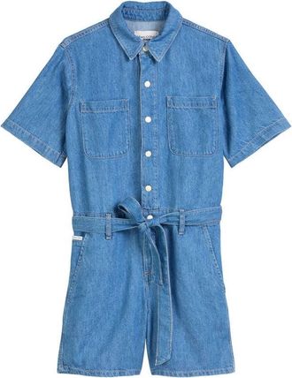 Marc O'Polo Denim Damen Jeansoverall aus Bio-Baumwolle, Lyocell und Leinen Relaxed Fit