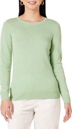 Amazon Essentials Damen Leichter, Langärmeliger Pullover Mit Rundhalsausschnitt (Erhältlich in Übergröße), Light Jade Green, XS