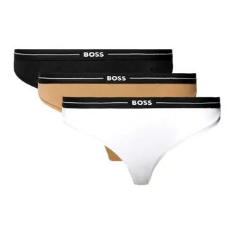 HUGO BOSS Femme, Sous-vêtements, Multicolore, Taille: 42 FR 3P String Multicolore Coton Taille Élastique