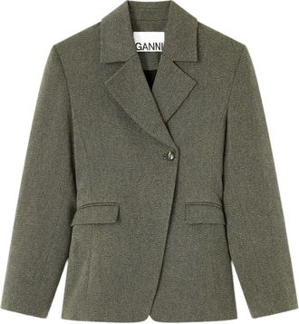 Ganni Femme, Vestes, Vert, Taille: 36 FR Blazer